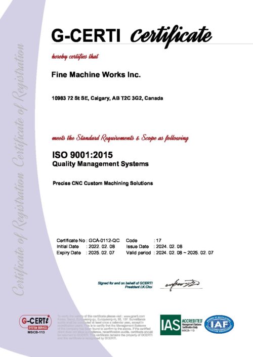 Fine Machine Works Inc - CNC - Precision Machining